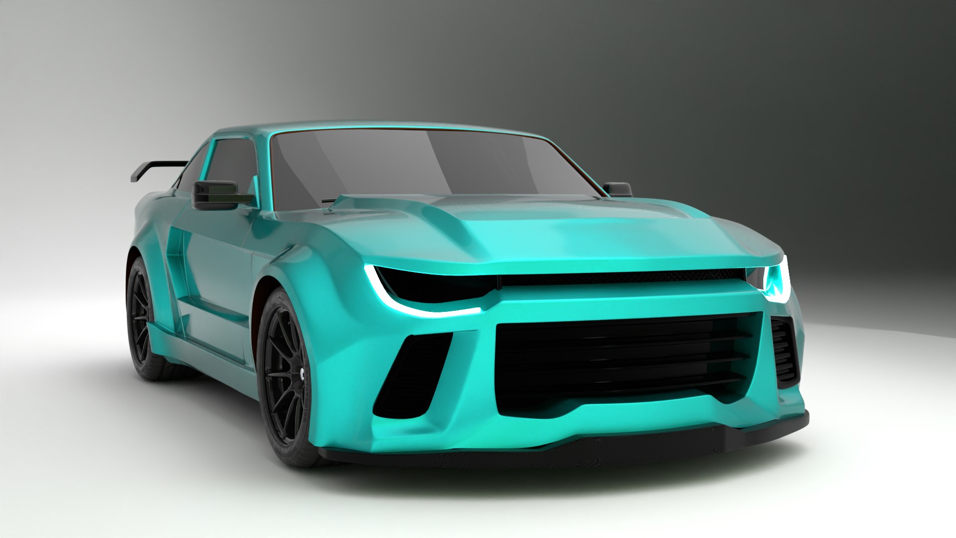 3D High Performance Aqua Sports Car 3D Model Blender Shaded Model ...