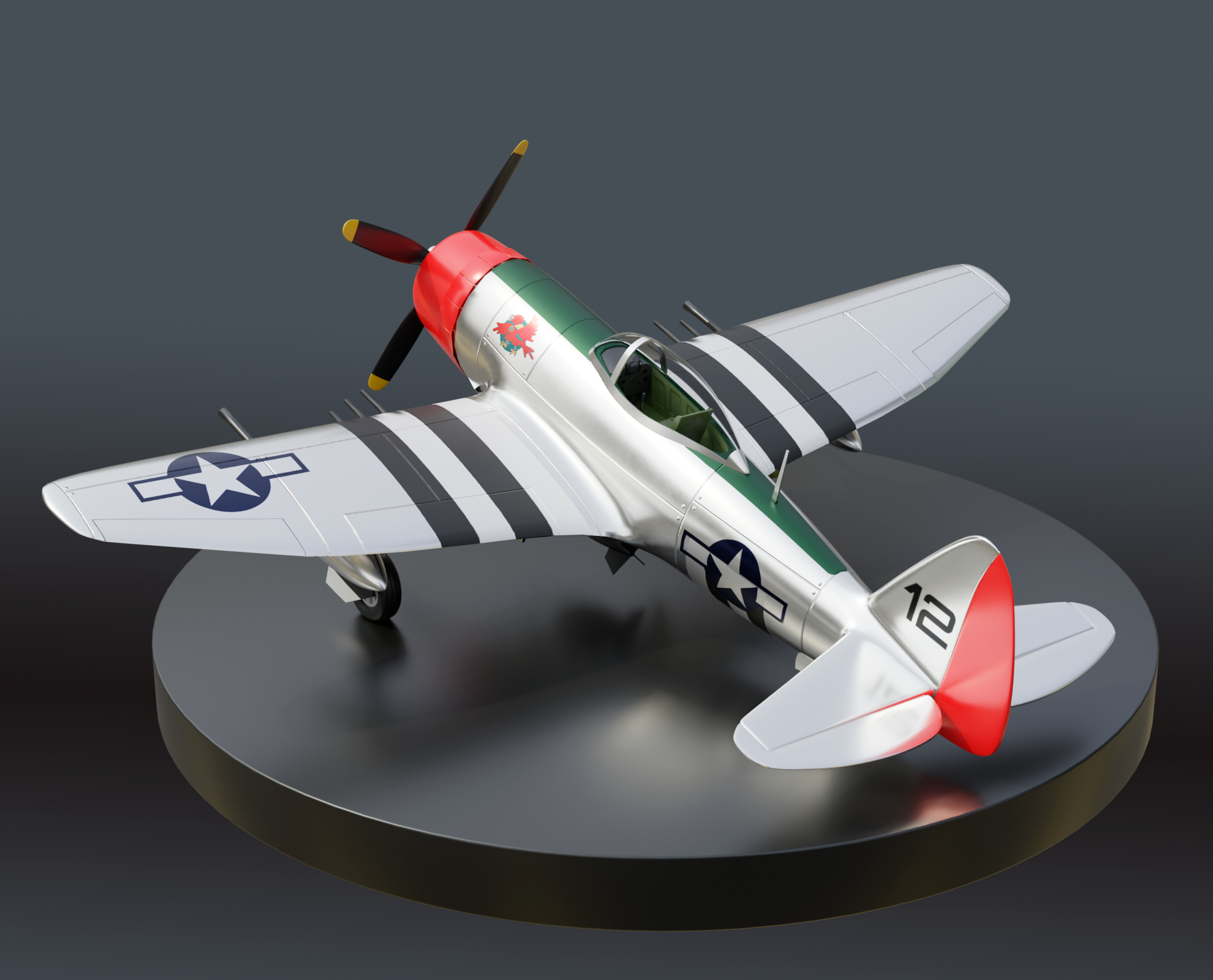 3D Stylized P47 Thunderbolt airplane model - TurboSquid 1848365