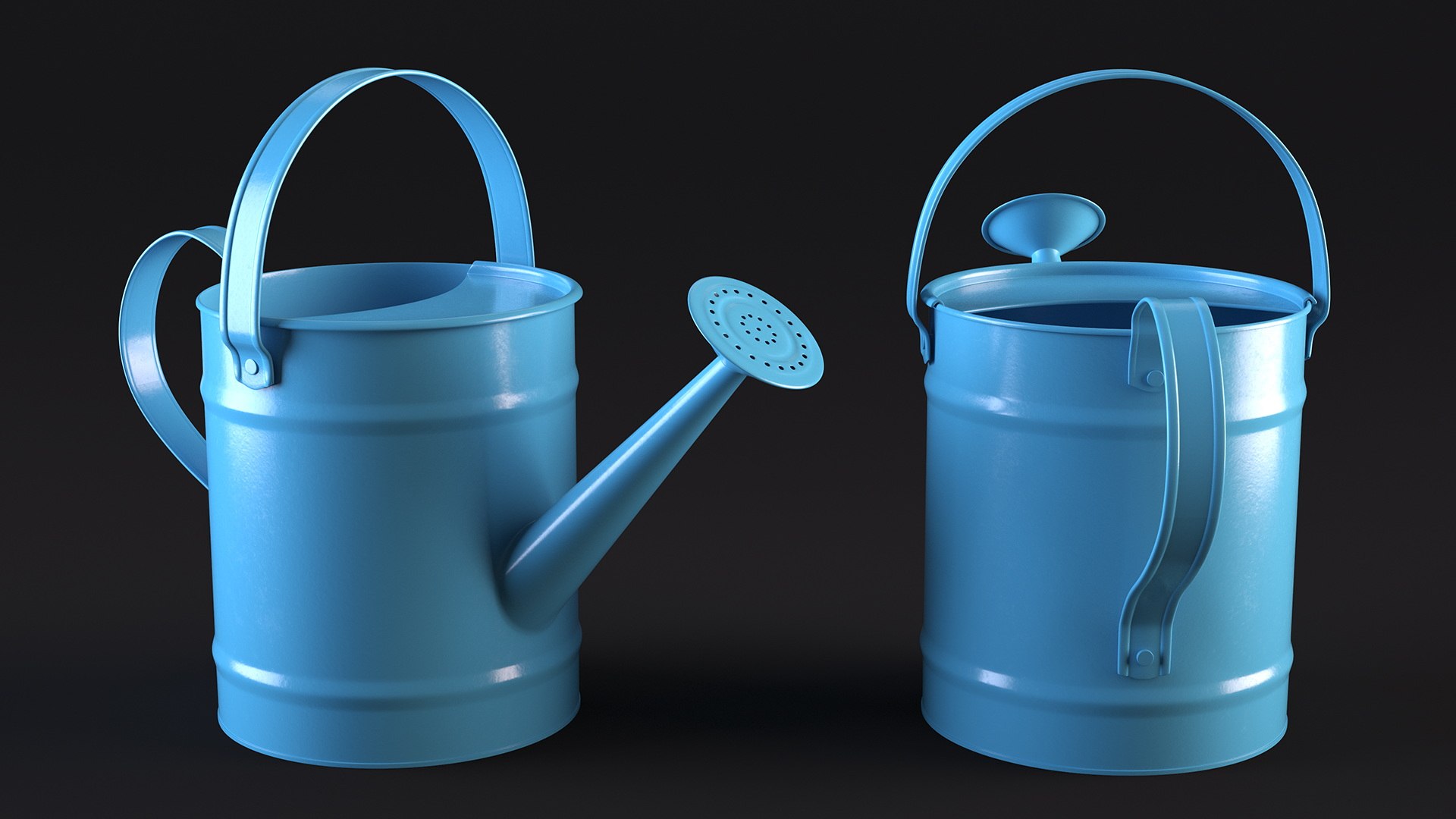 3D 1 Gallon Blue Metal Watering Can Model - TurboSquid 2139758