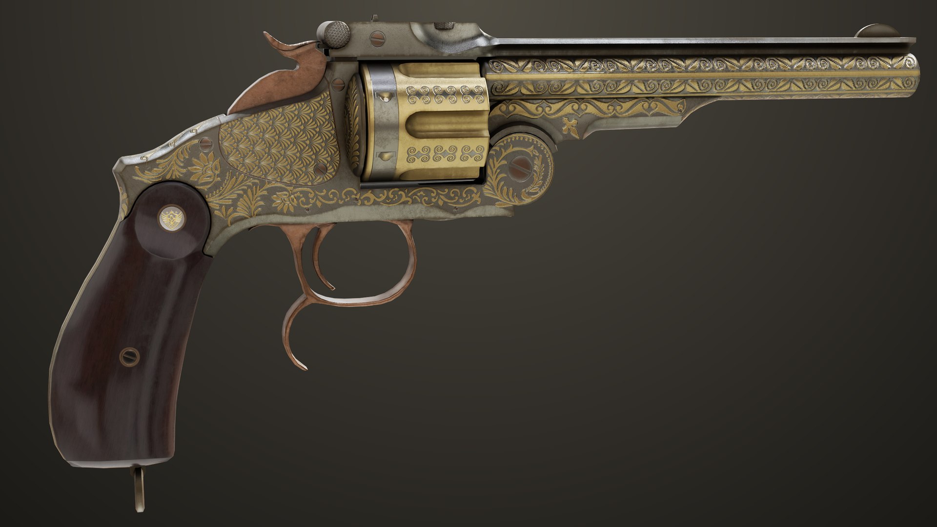 3D Aesthetic Revolver 02 Generic All PBR Unity UE Textures - TurboSquid ...