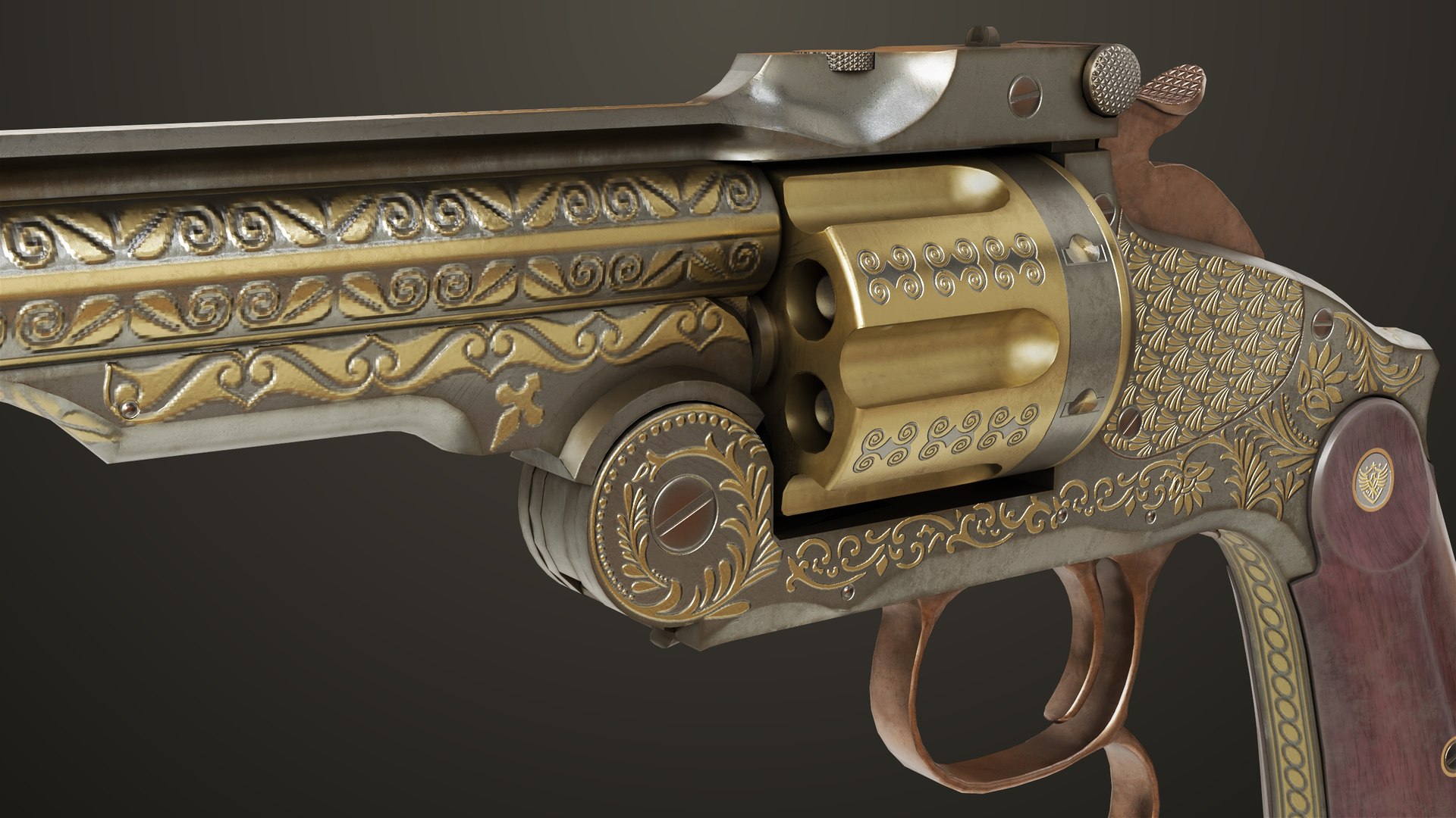 3D Aesthetic Revolver 02 Generic All PBR Unity UE Textures - TurboSquid ...