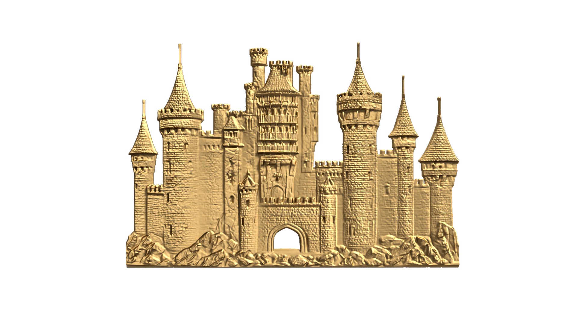 Medieval Castle Printable Relief Wall Panel Decor Set 02 3D ...