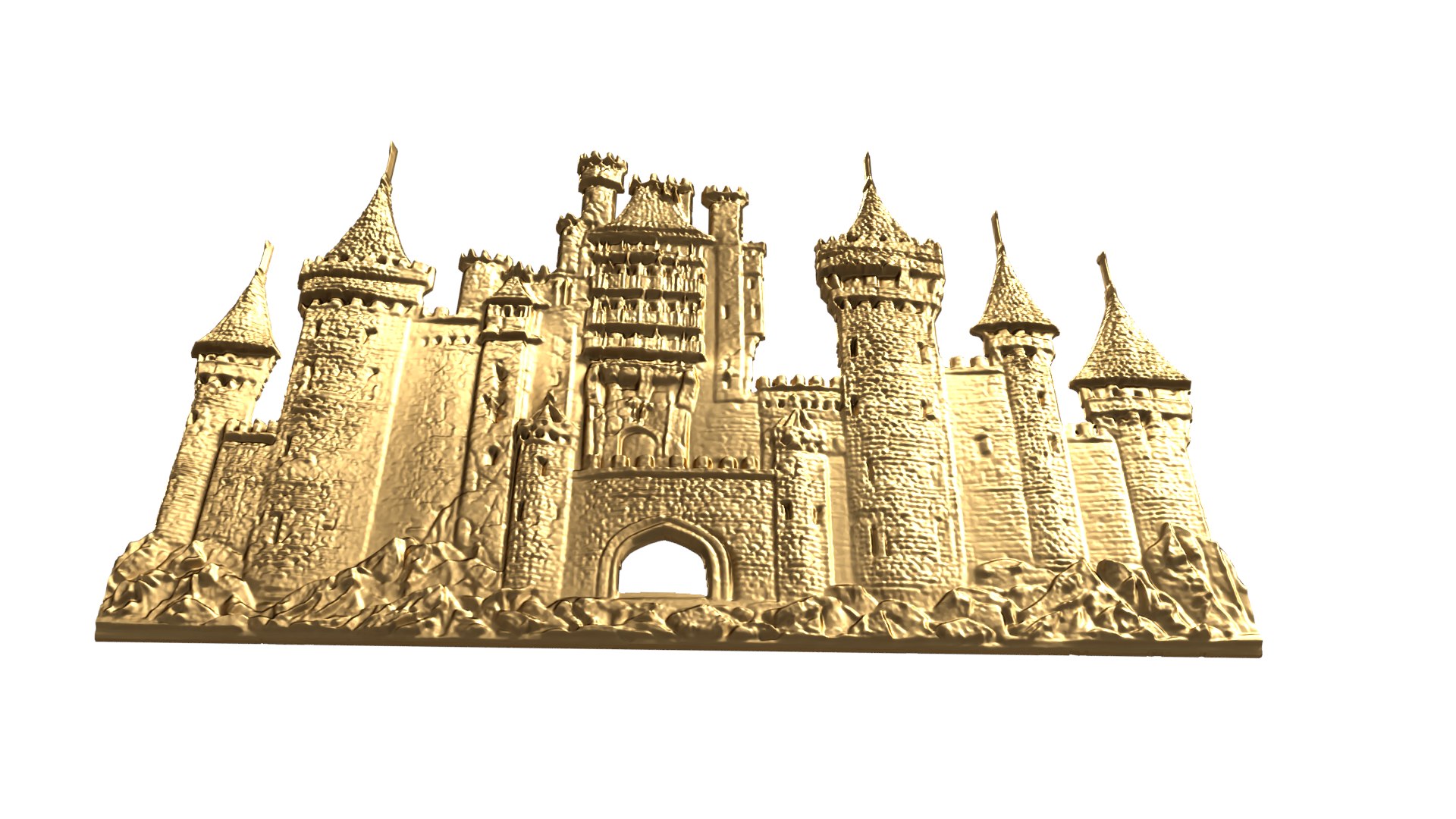 Medieval Castle Printable Relief Wall Panel Decor Set 02 3D ...