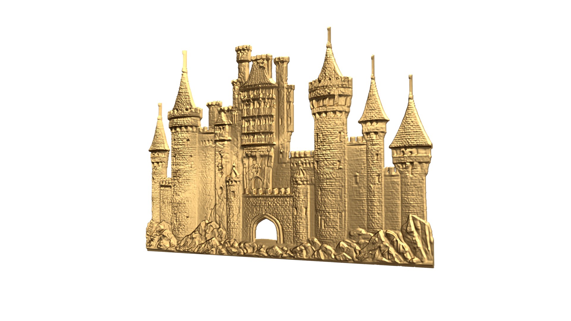 Medieval Castle Printable Relief Wall Panel Decor Set 02 3D ...