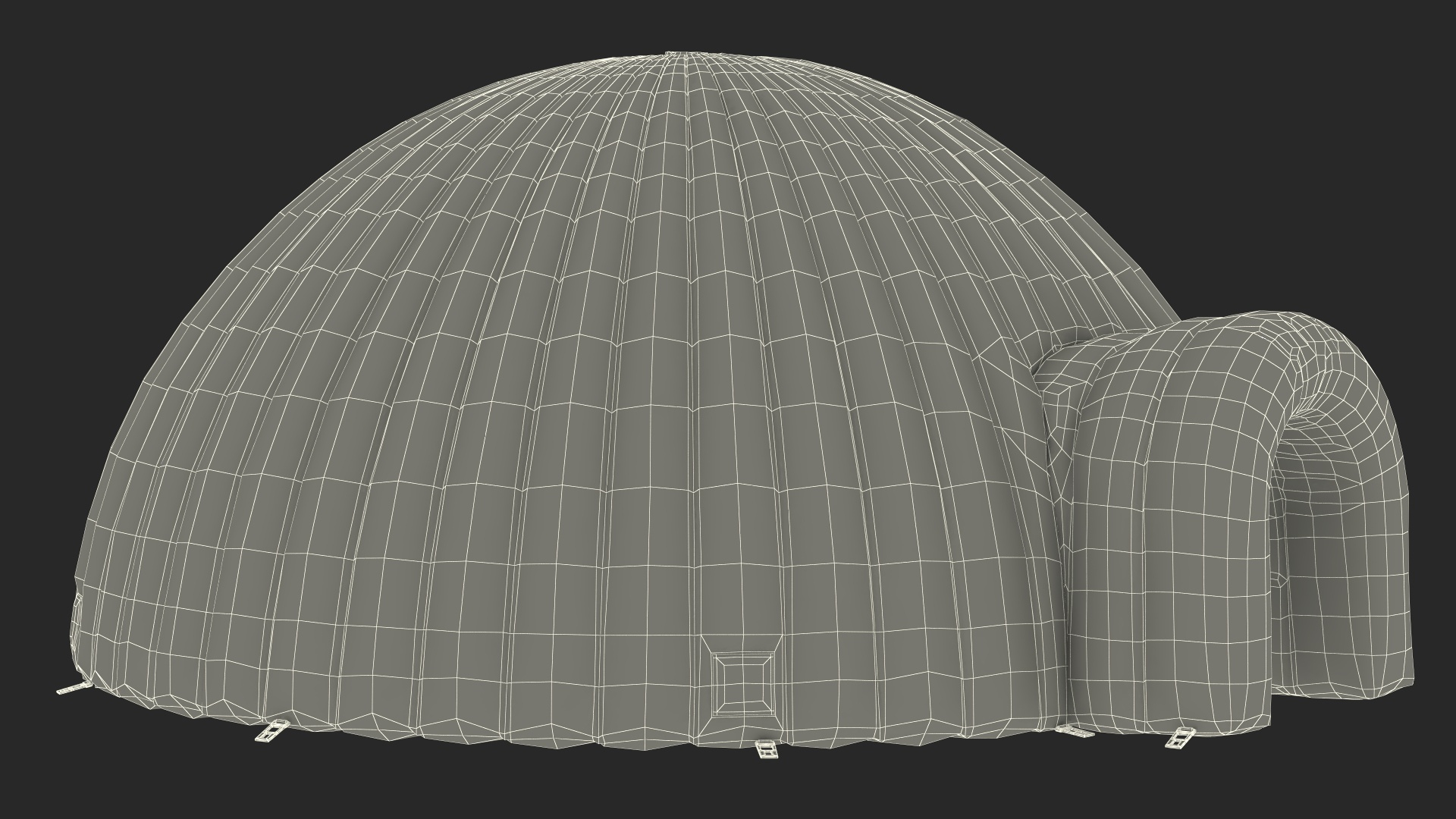 3D Model Inflatable Igloo Tent Open Grey - TurboSquid 2212720