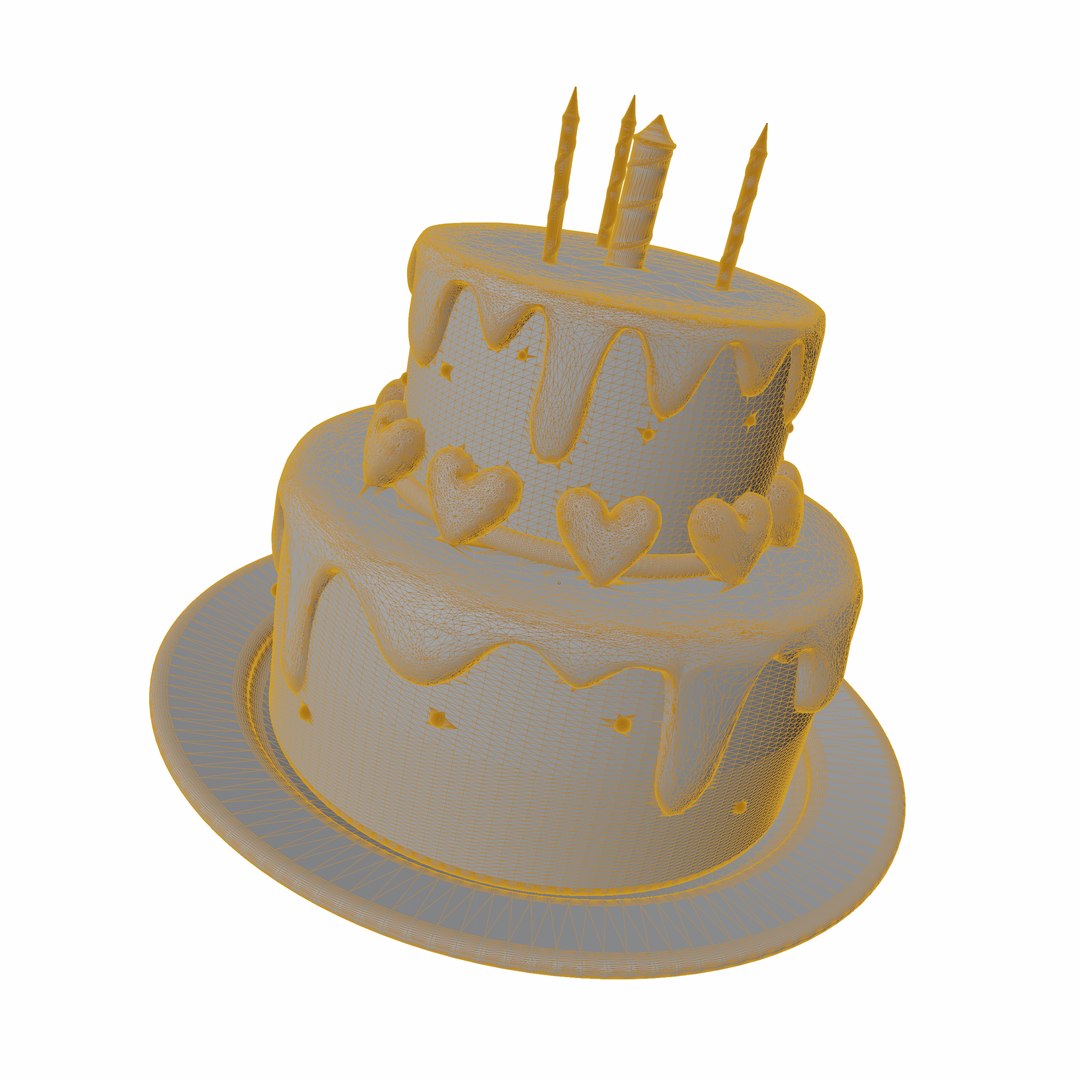 3D Model Birthday Cake Decor - TurboSquid 2199021