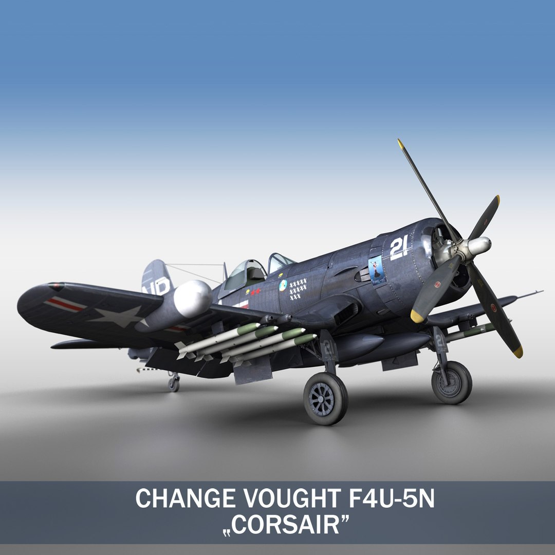 3d Model Of Fighter Vought F4u Corsair