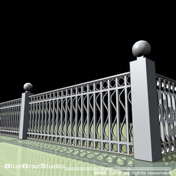 railing iron balcony 3d model