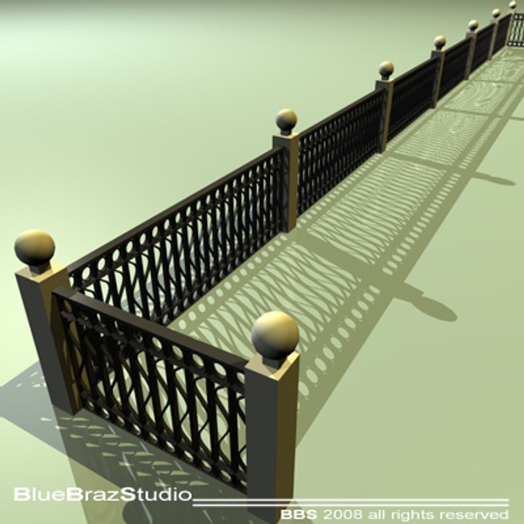 Railing Iron Balcony 3d Model