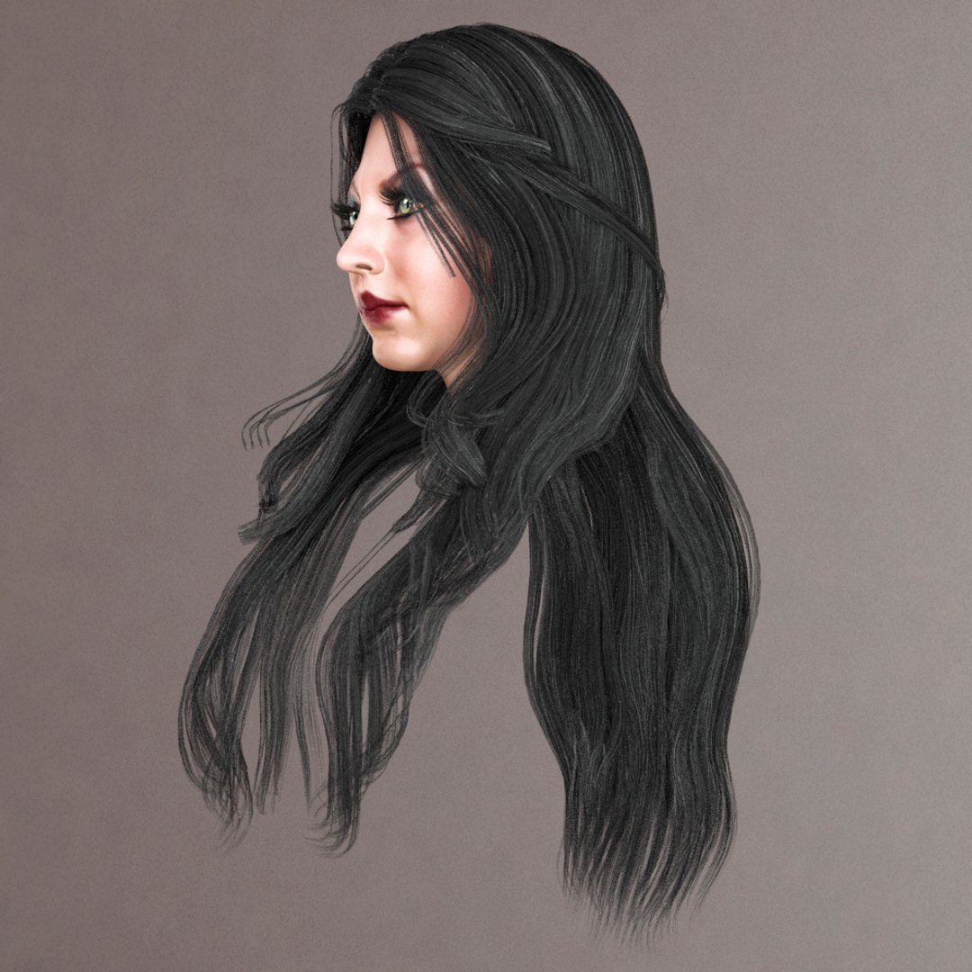 3D Model Female Hair 3 Colors - TurboSquid 1399839
