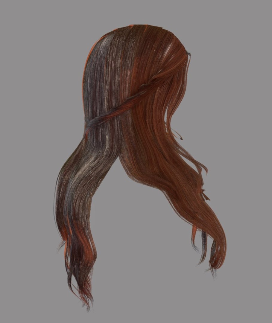 3D Model Female Hair 3 Colors - TurboSquid 1399839