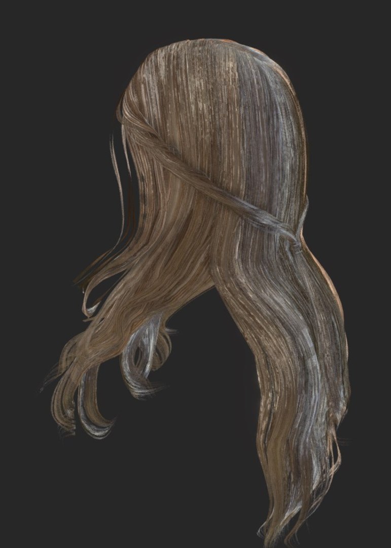 3D Model Female Hair 3 Colors - TurboSquid 1399839