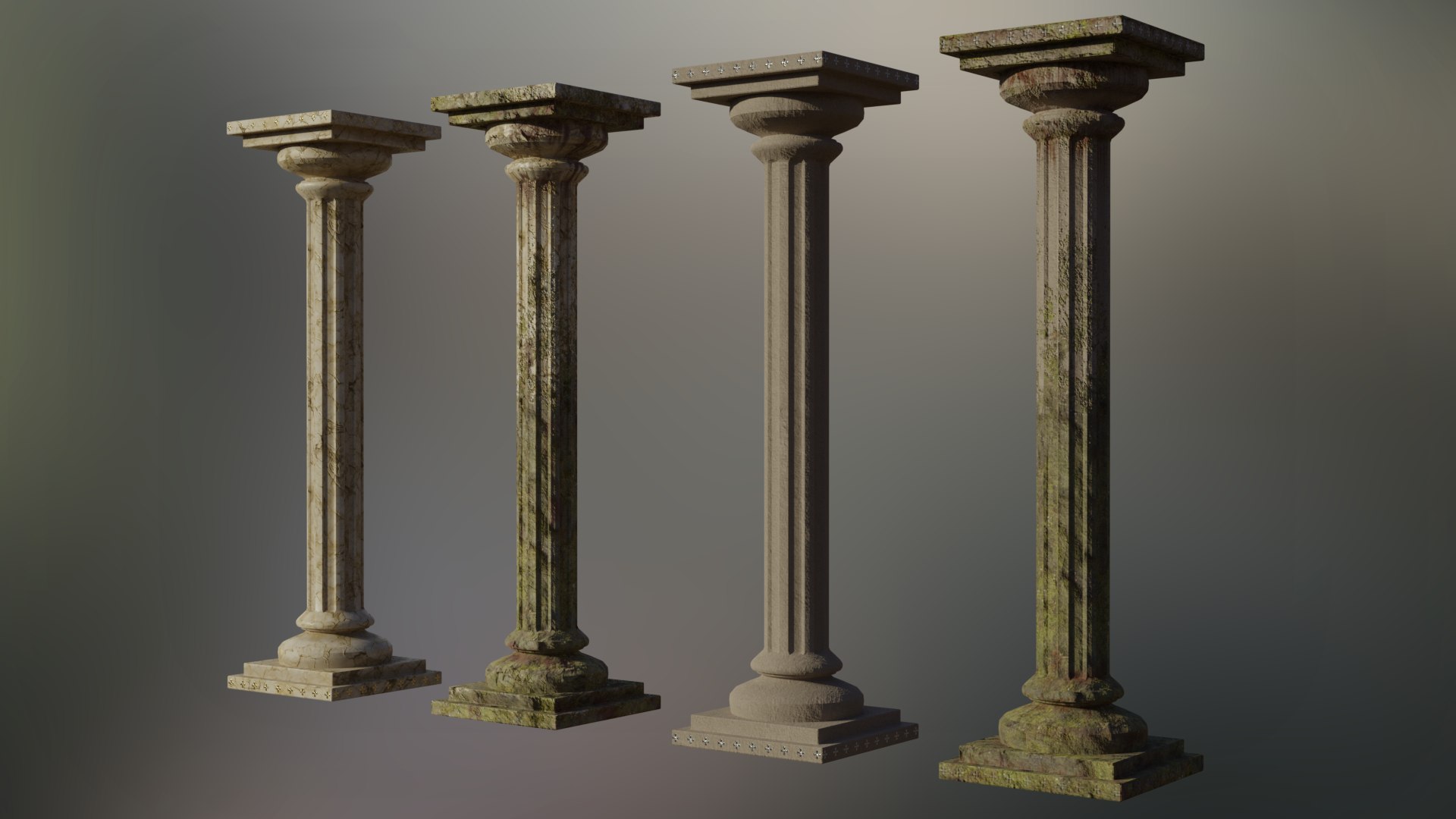 3D Ancient Columns Asset Pack - TurboSquid 1807285