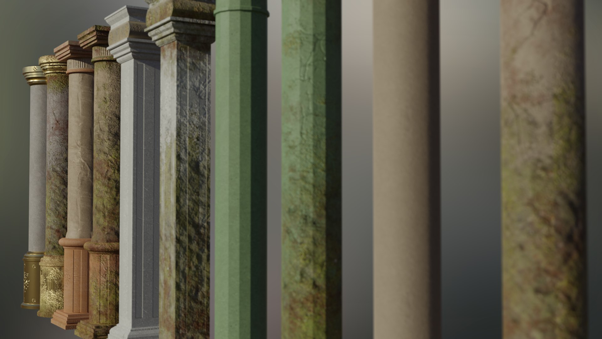 3D Ancient Columns Asset Pack - TurboSquid 1807285