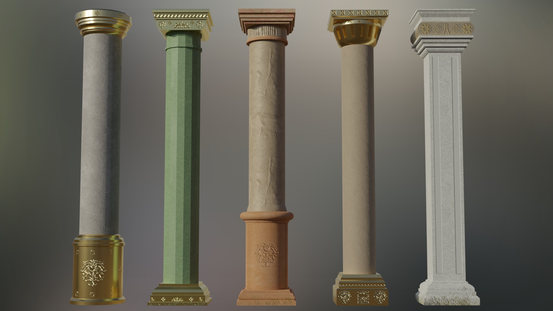 3D Ancient Columns Asset Pack - TurboSquid 1807285