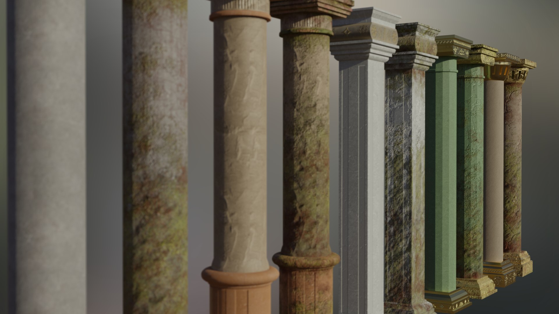 3D Ancient Columns Asset Pack - TurboSquid 1807285