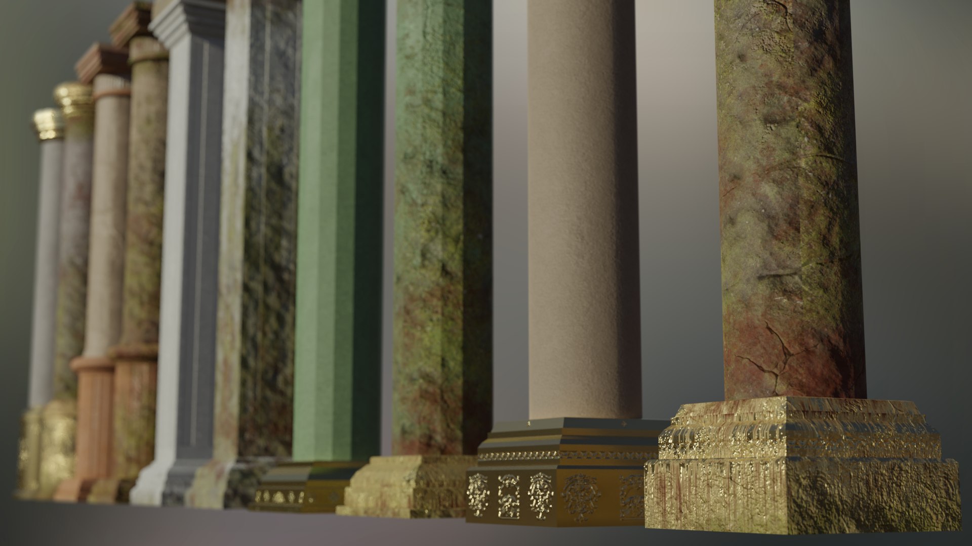 3D Ancient Columns Asset Pack - TurboSquid 1807285