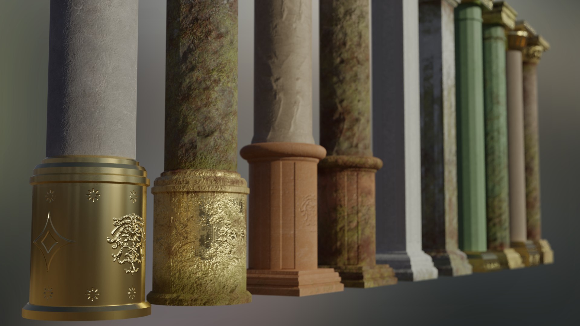 3D Ancient Columns Asset Pack - TurboSquid 1807285