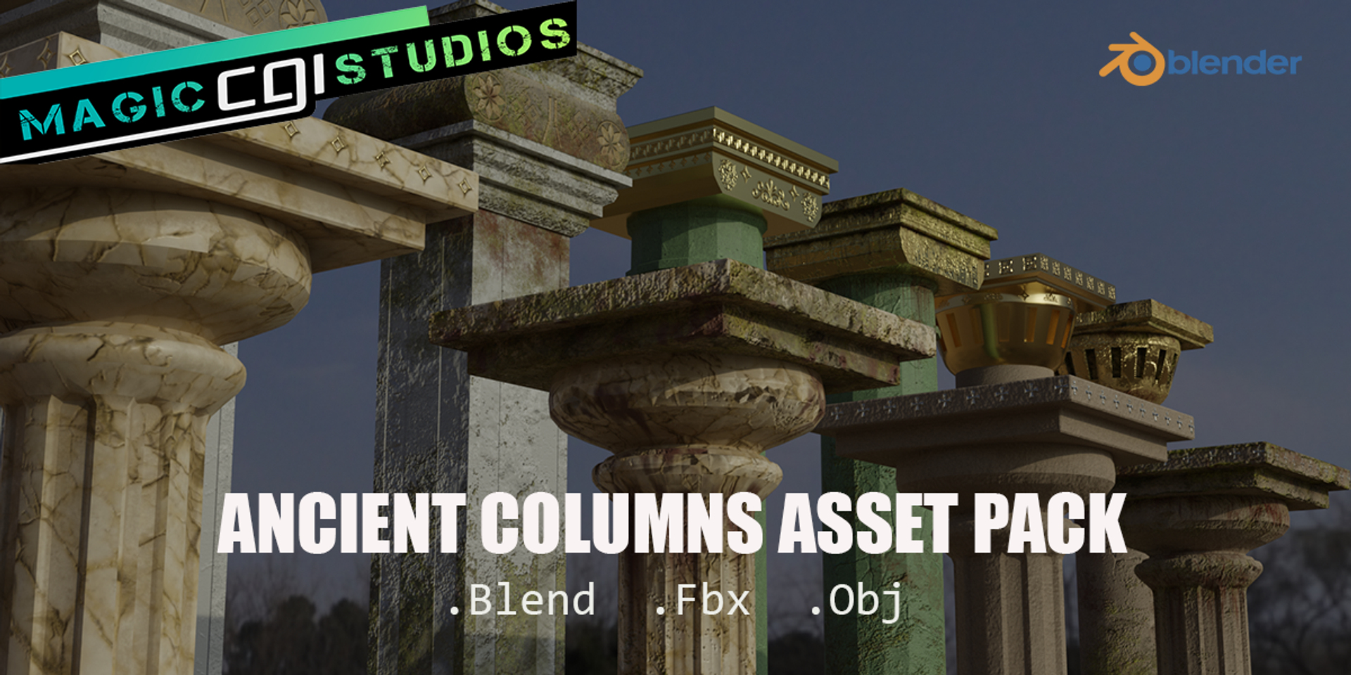 3D Ancient Columns Asset Pack - TurboSquid 1807285