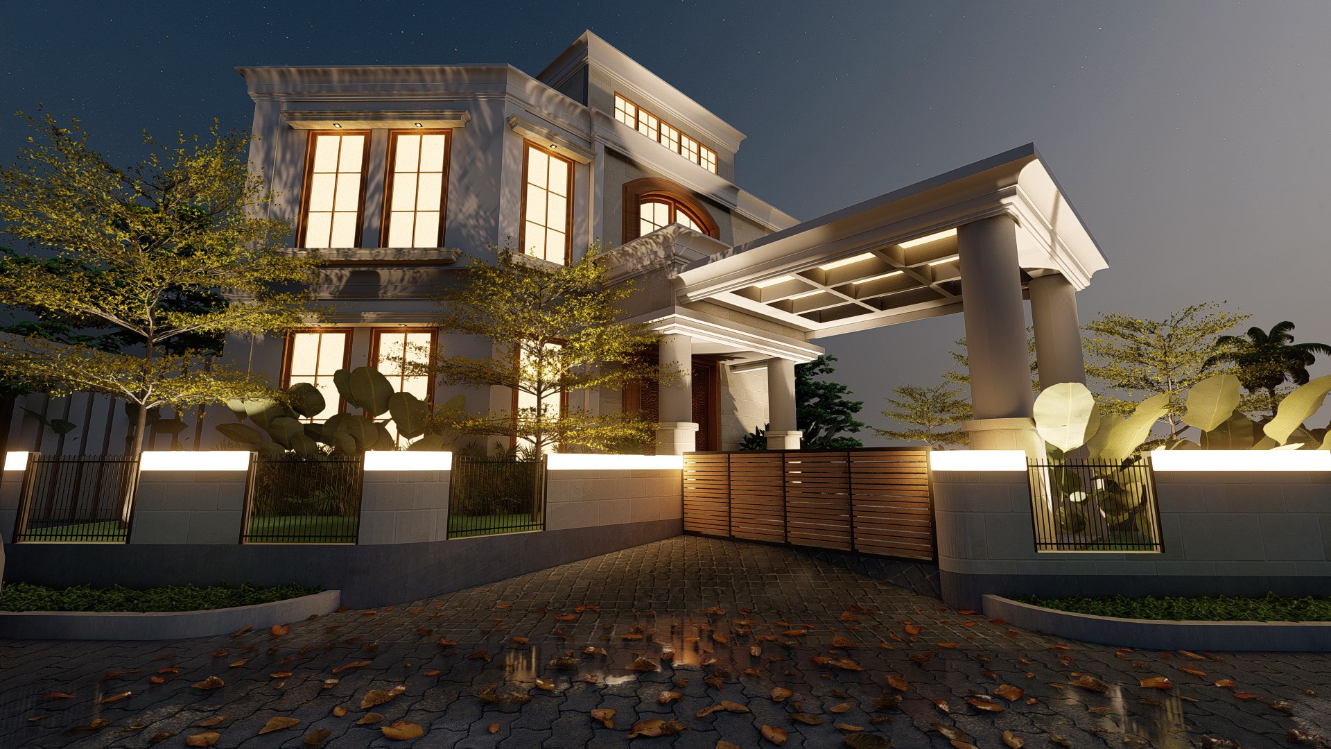 Luxury Modern Classic House Exterior Design 3D Model - TurboSquid 2203030