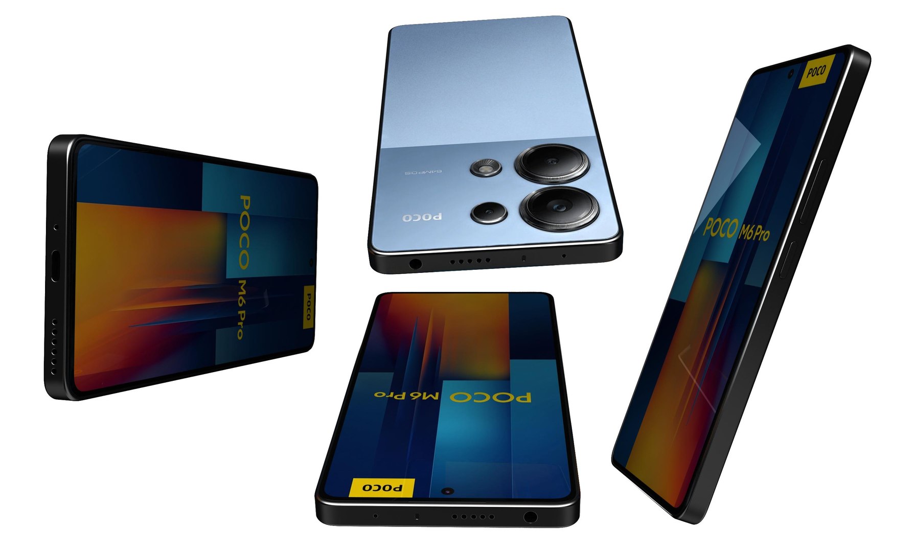 3D Xiaomi Poco M6 Pro Blue - TurboSquid 2181200