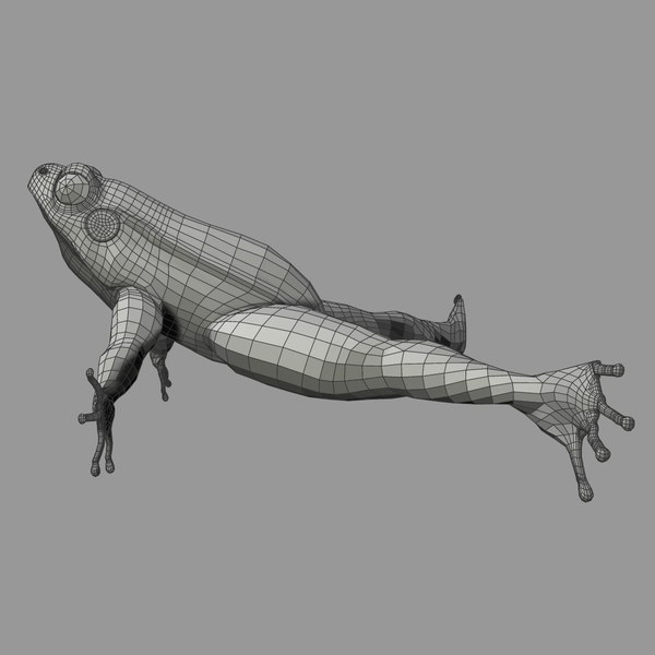 photorealistic green frog male rigged ma