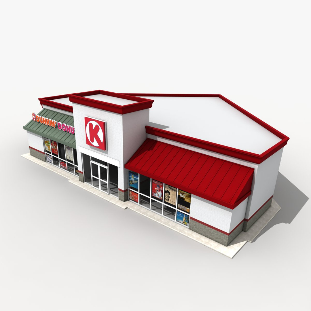 3d model circle k convenience store