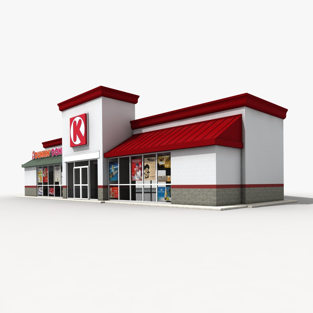 3d model circle k convenience store