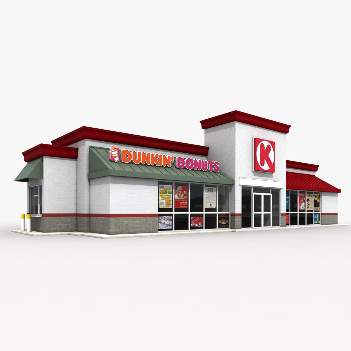 3d model circle k convenience store