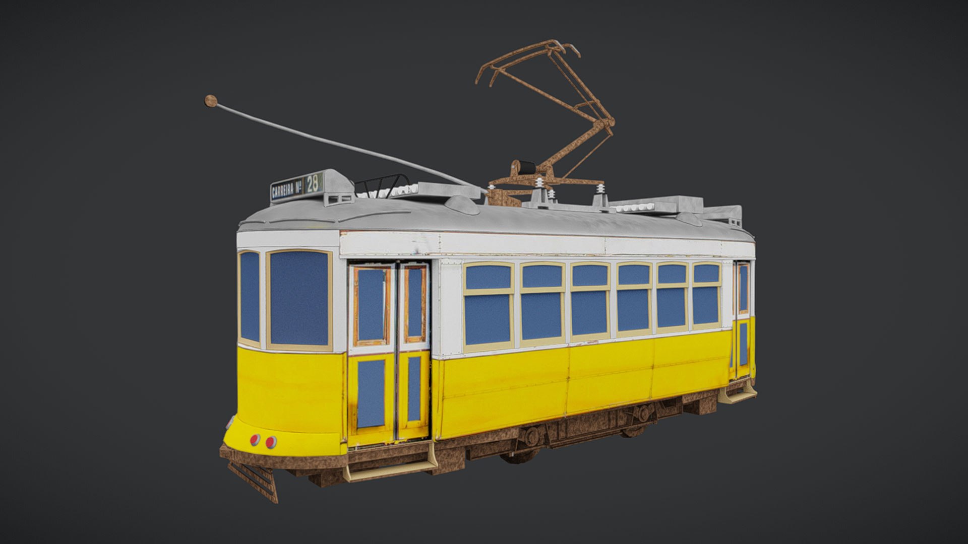 Old European Tram Model - TurboSquid 2363460