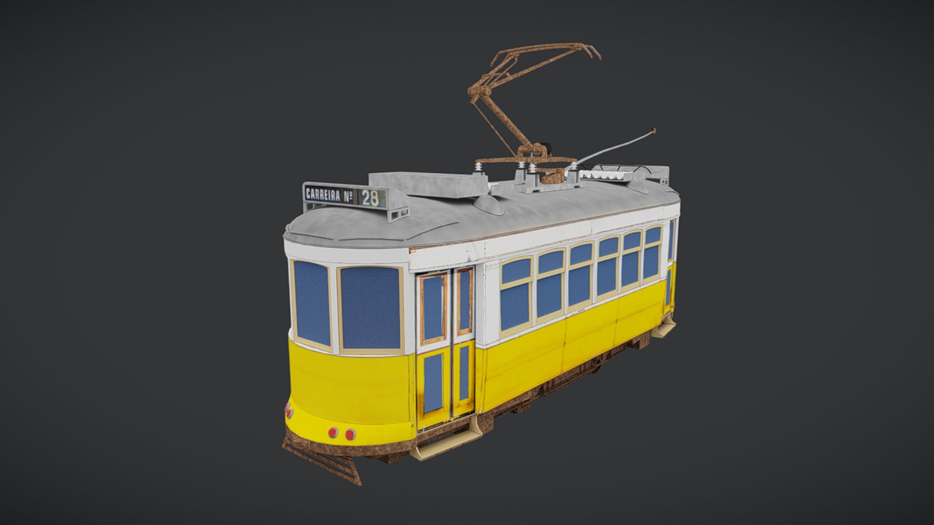 Old European Tram Model - TurboSquid 2363460