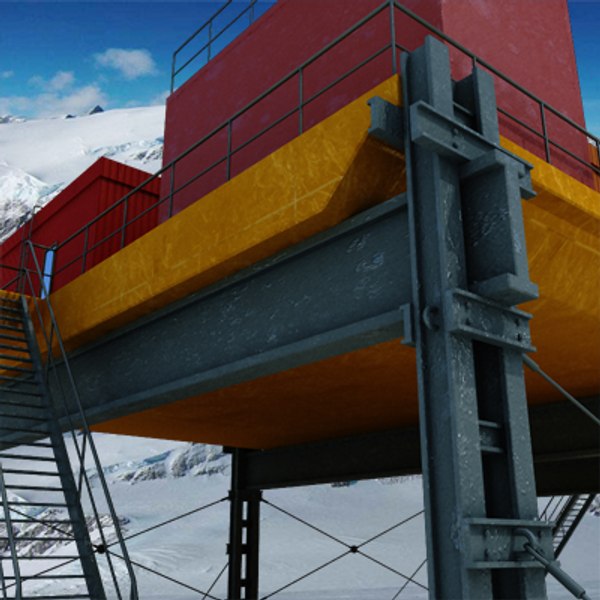 3d model of antarctic expedition base arctic