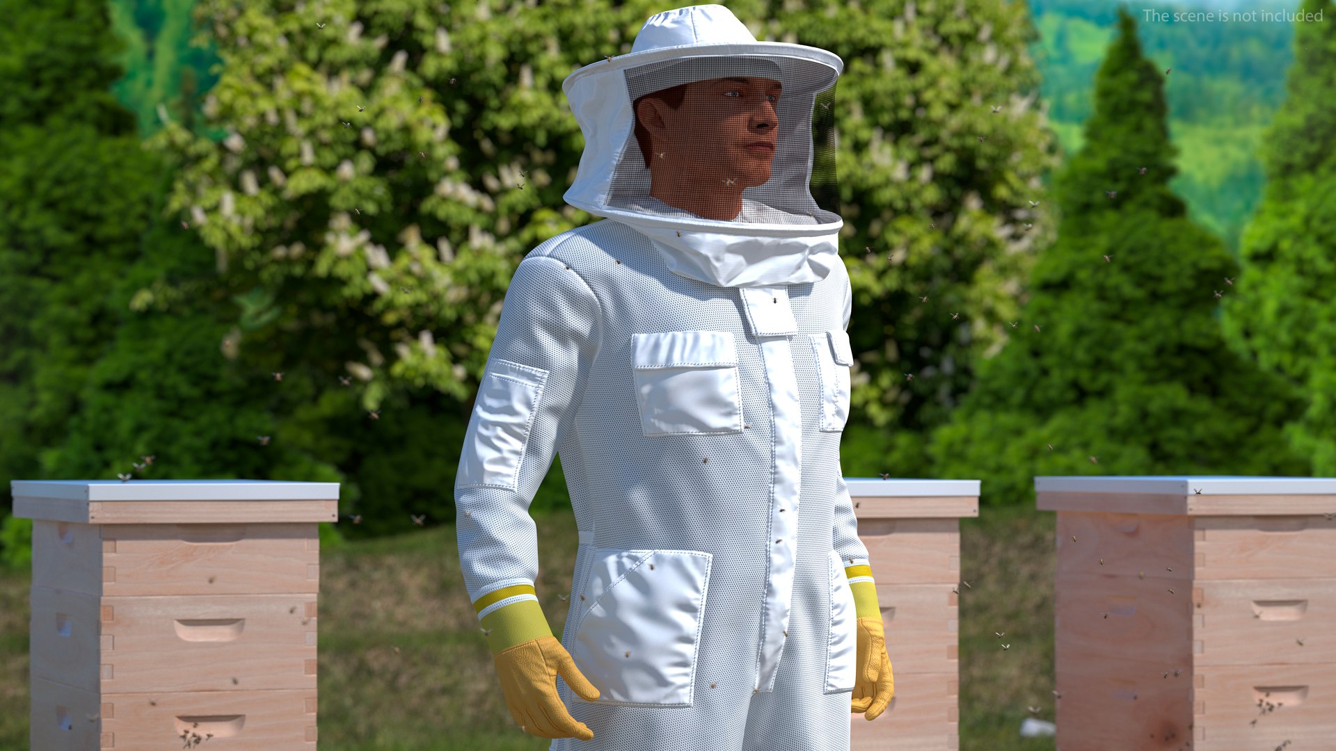 Male Beekeeper Wearing Full Suit 3D Model - TurboSquid 1889281