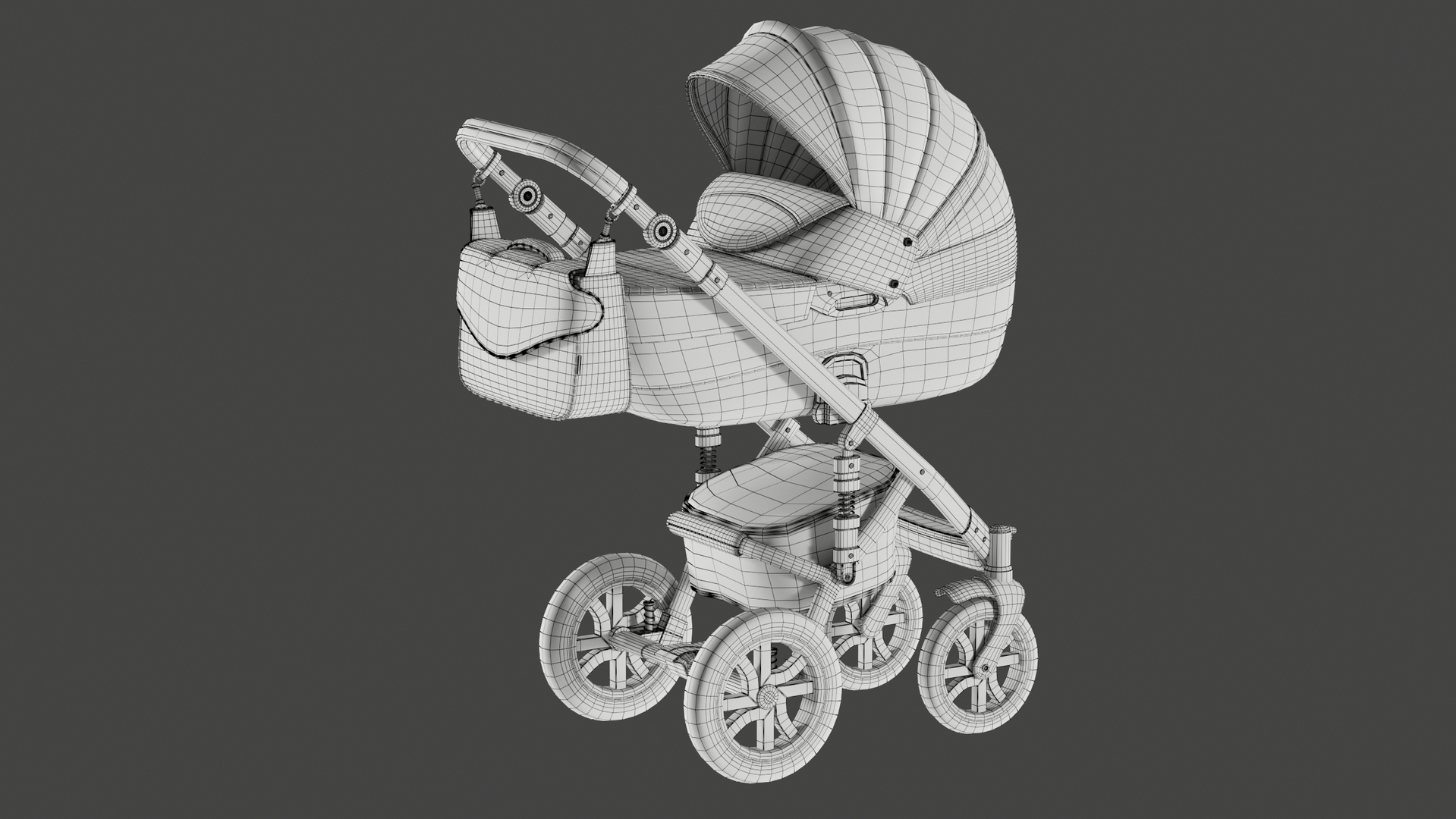Realistic baby stroller model - TurboSquid 1578739
