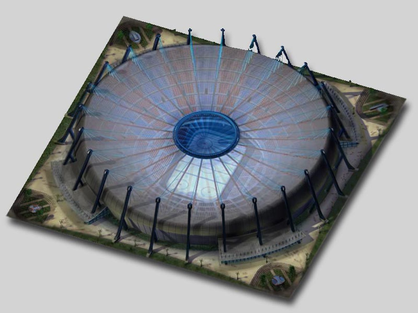 3d sun dome stadium hockey model