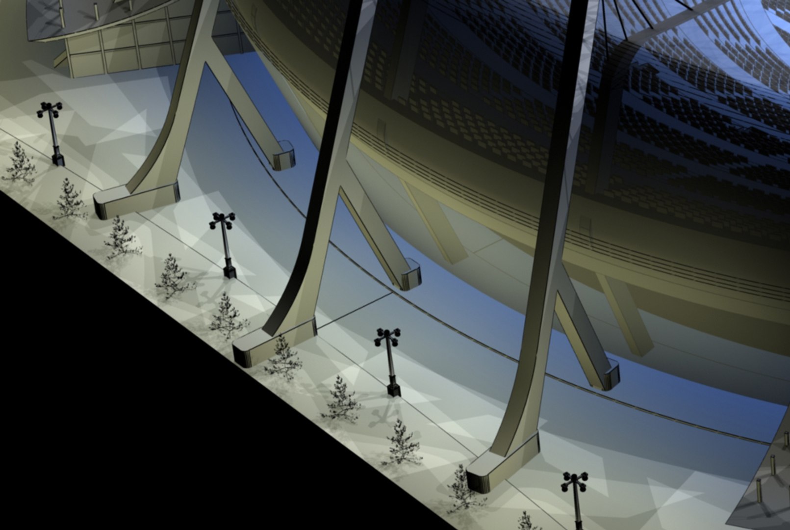 3d sun dome stadium hockey model