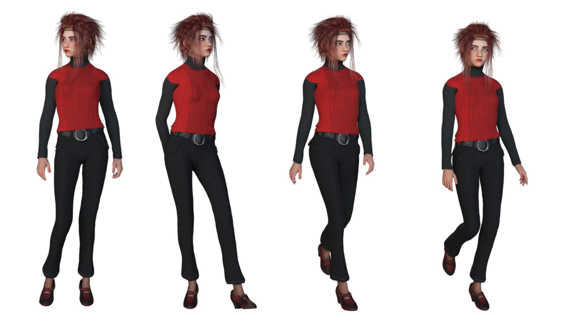 Realistic Girl Rigged 3D Model Model - TurboSquid 2099214