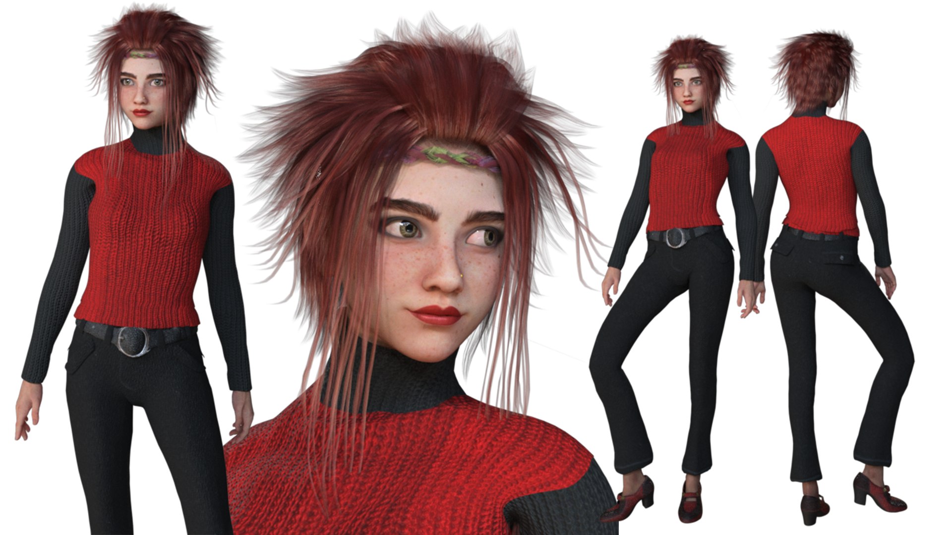 Realistic Girl Rigged 3D Model Model - TurboSquid 2099214