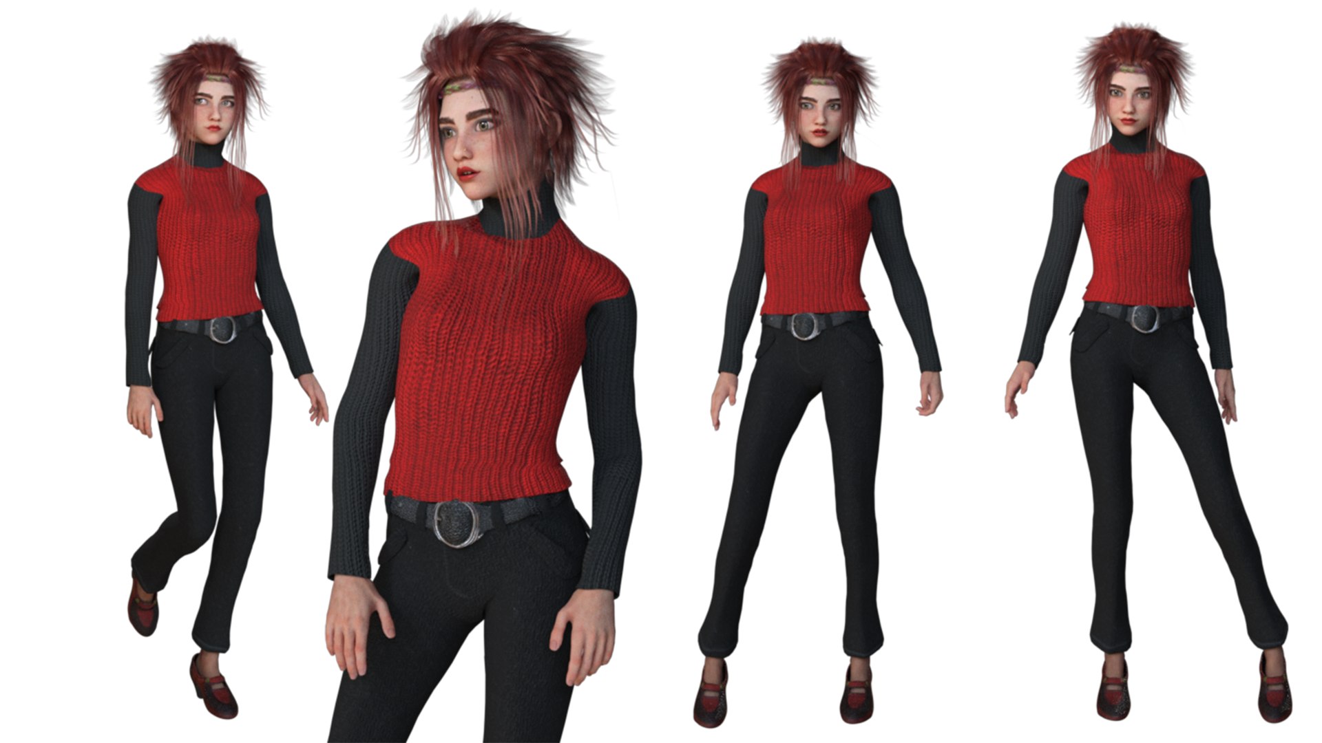 Realistic Girl Rigged 3D Model Model - TurboSquid 2099214