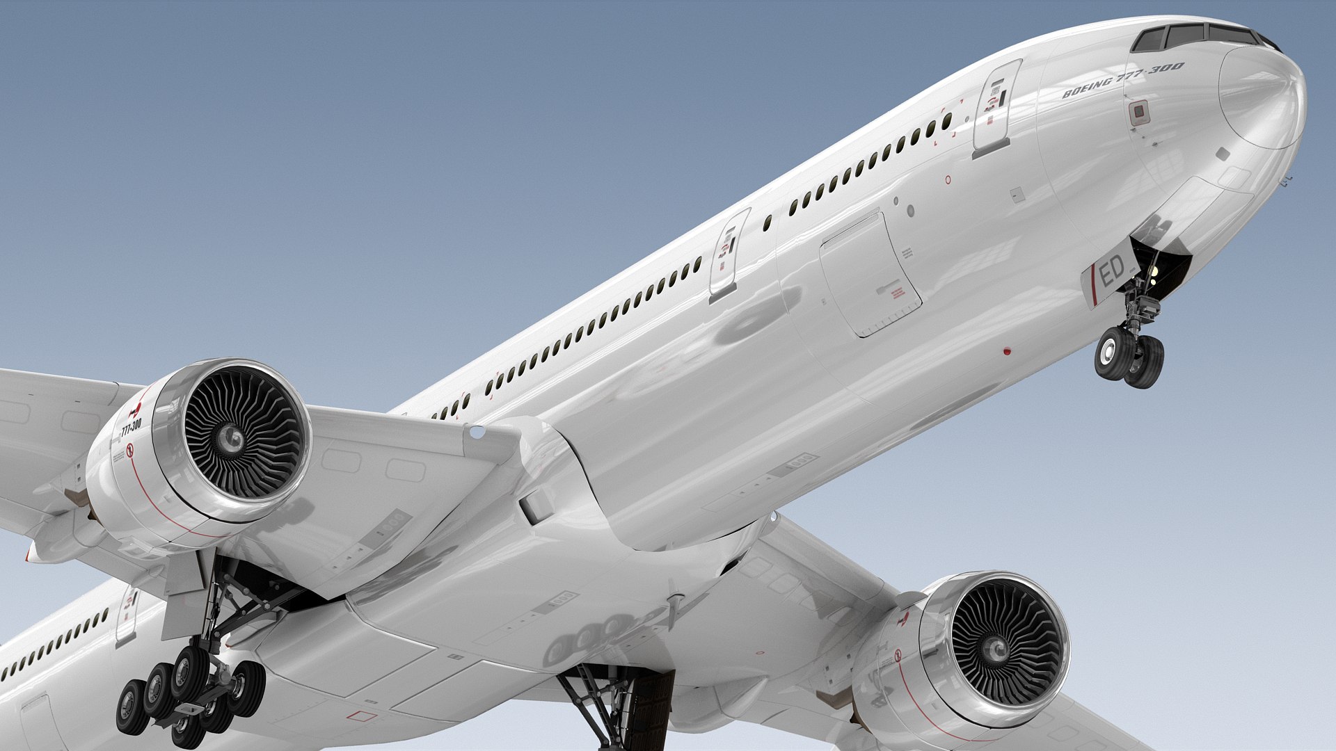 3d Max 777-300 Generic White