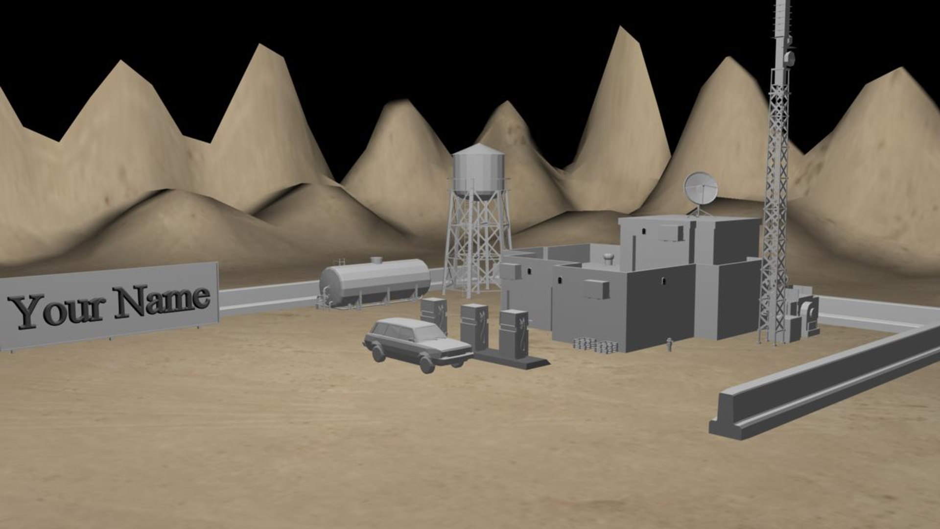 3d desert model