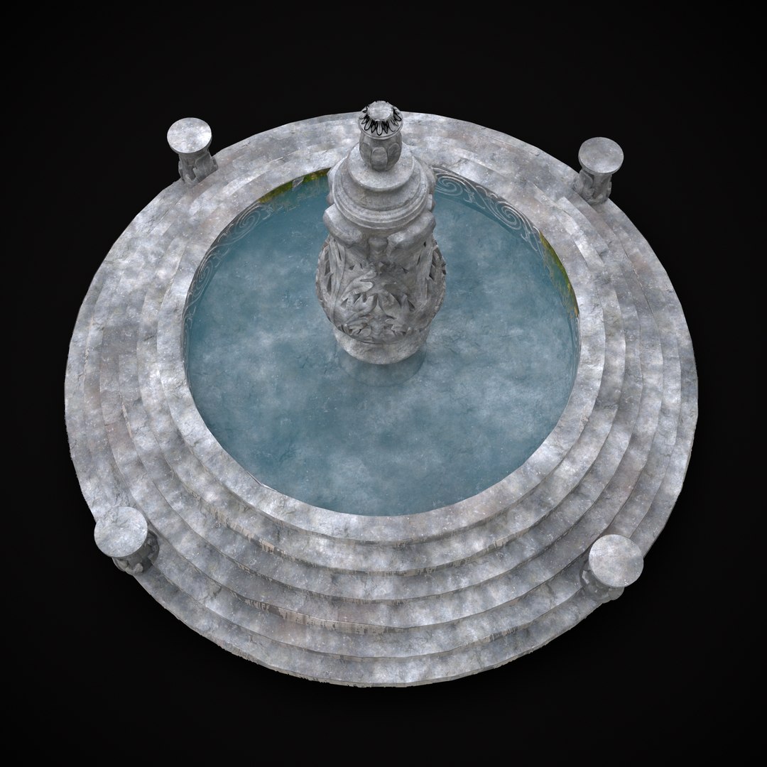 Floral Water Fountain Model - TurboSquid 2085903