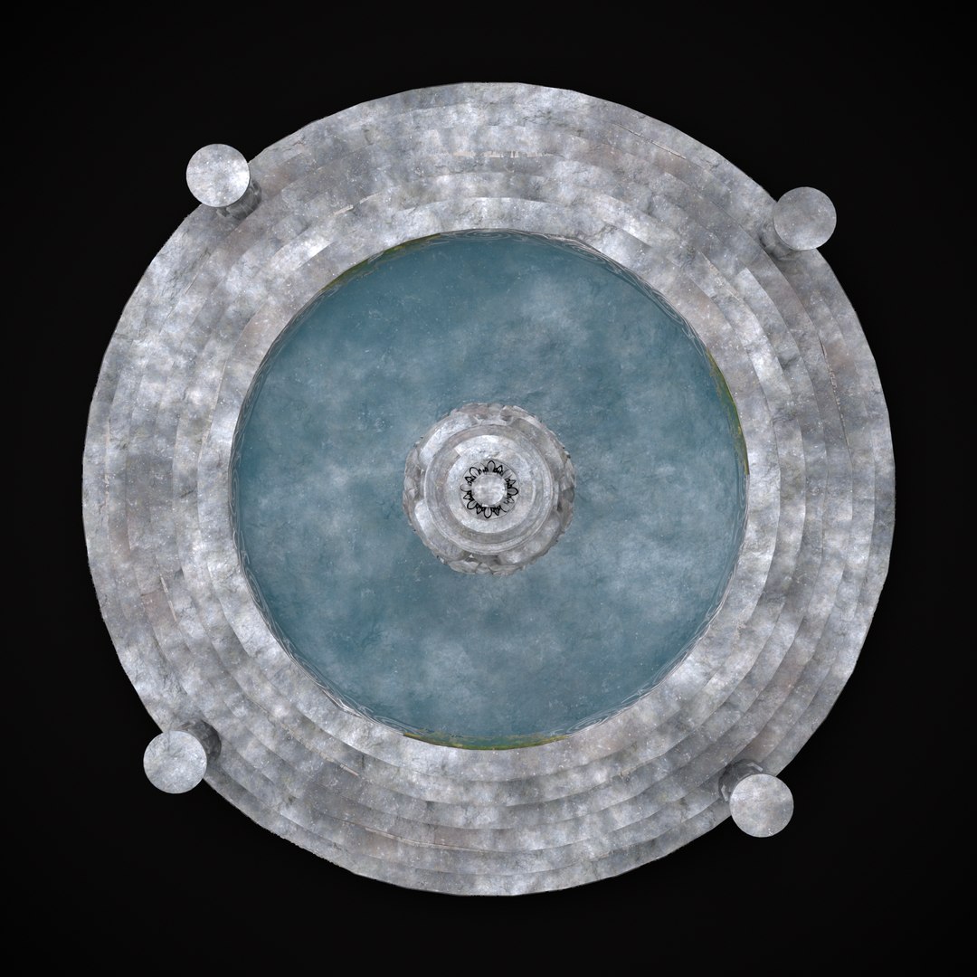 Floral Water Fountain Model - TurboSquid 2085903