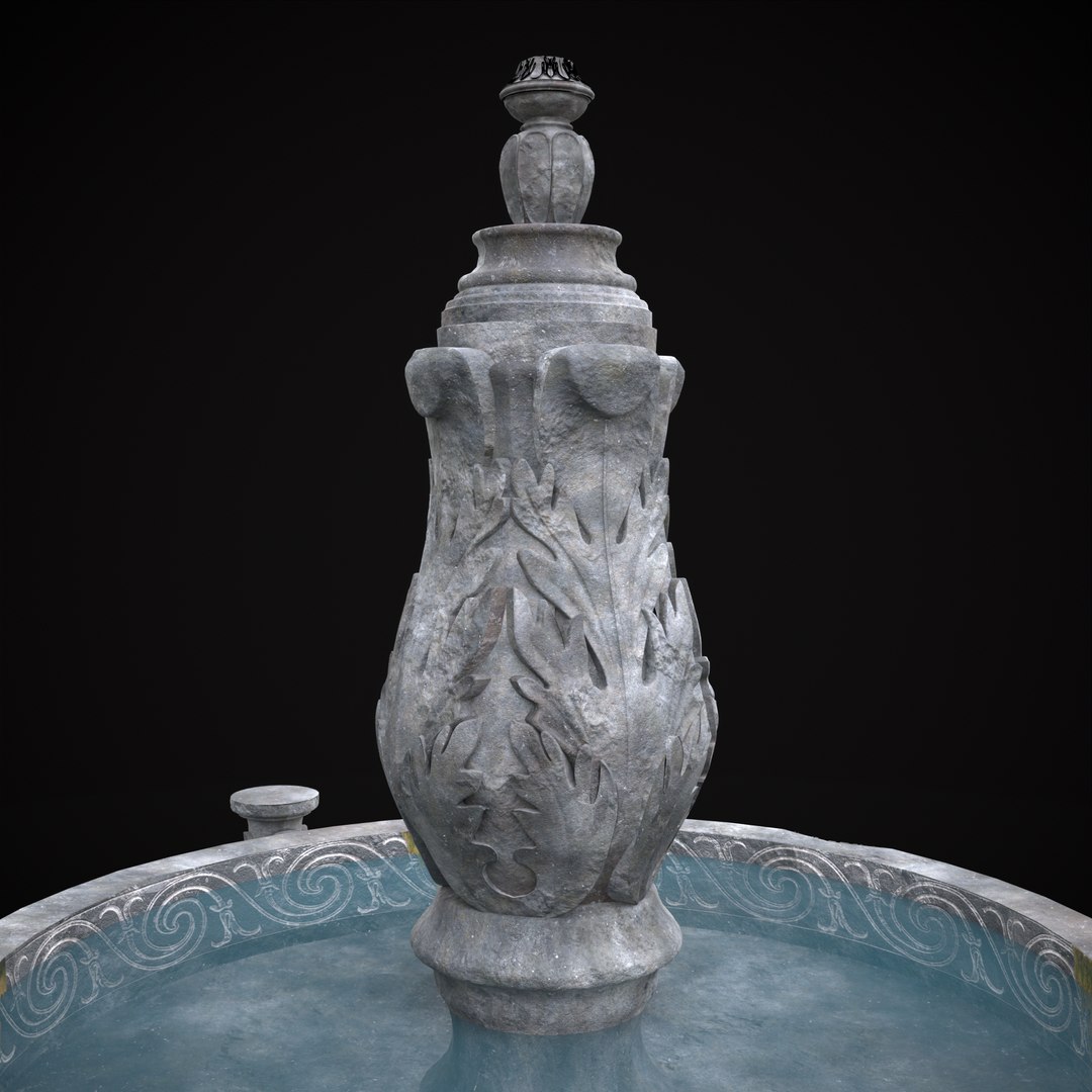 Floral Water Fountain Model - TurboSquid 2085903
