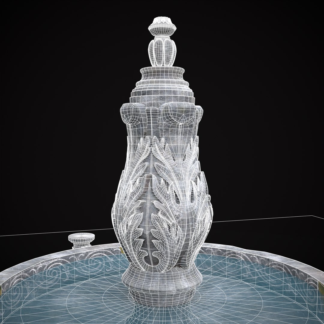 Floral Water Fountain Model - TurboSquid 2085903