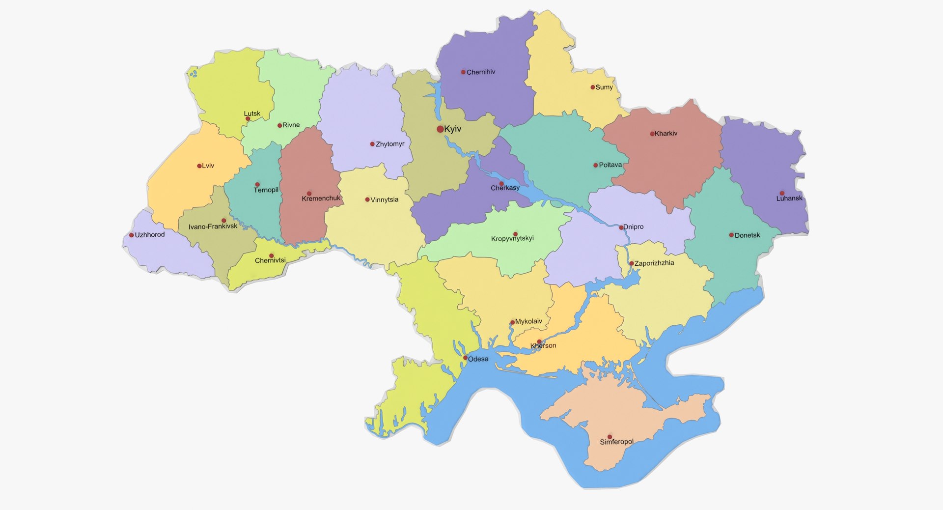 Ukraine Political Map model - TurboSquid 2048837