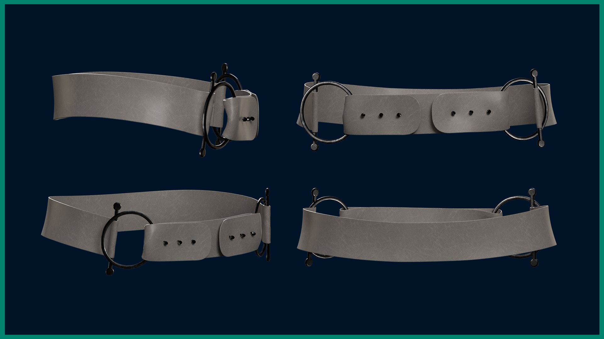 10 Buckle Belt Model - TurboSquid 2349450