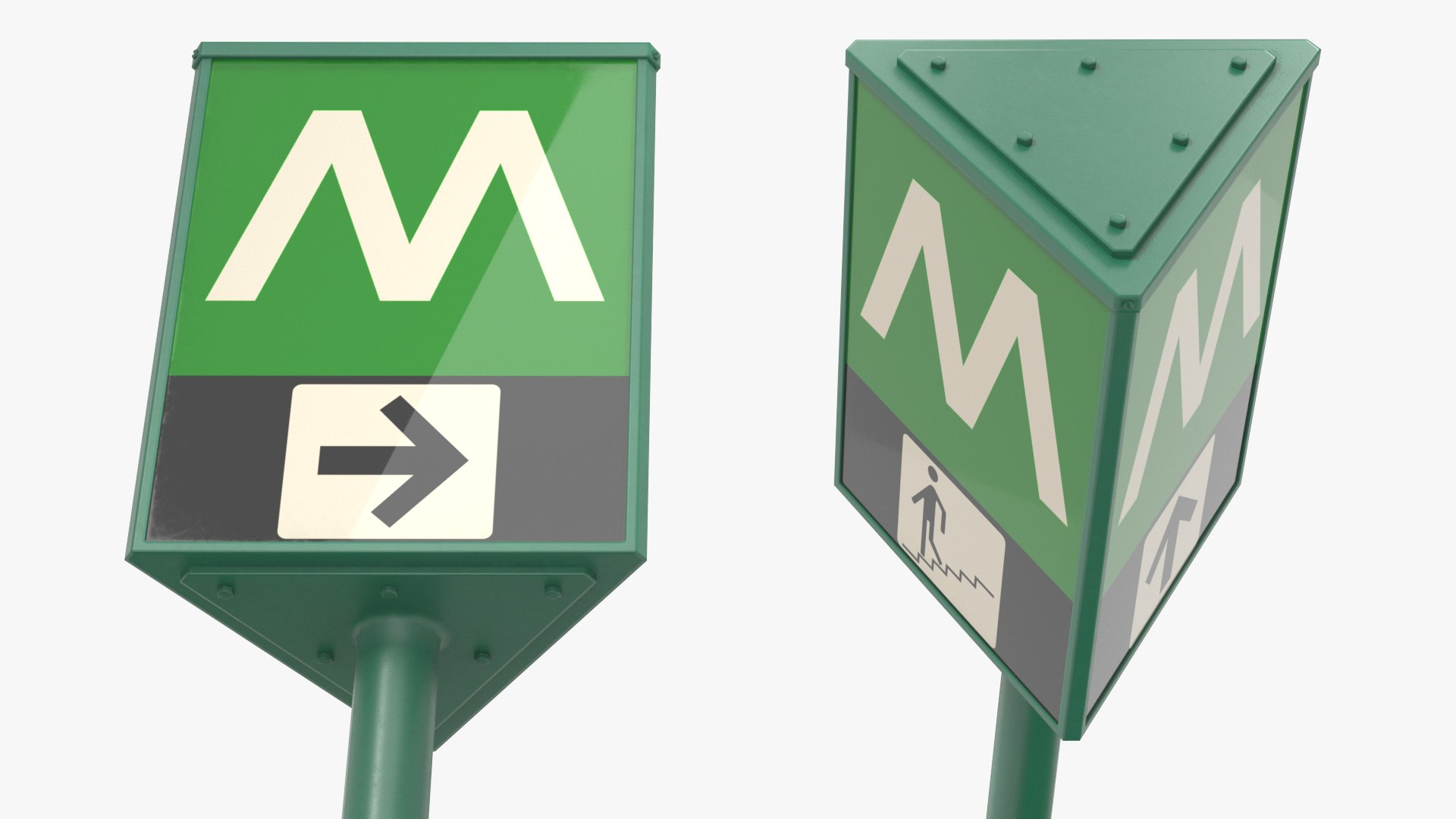 3D Station Entrance And Metro Entrance Sign Model - TurboSquid 2383049