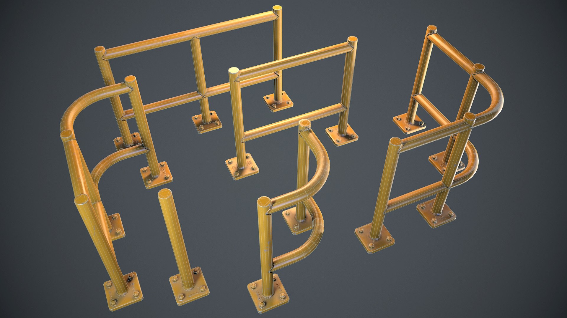 3D Model Warehouse Fence Set - - TurboSquid 1179737