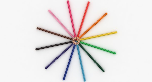 3D realistic colored pencils pose model - TurboSquid 1168951